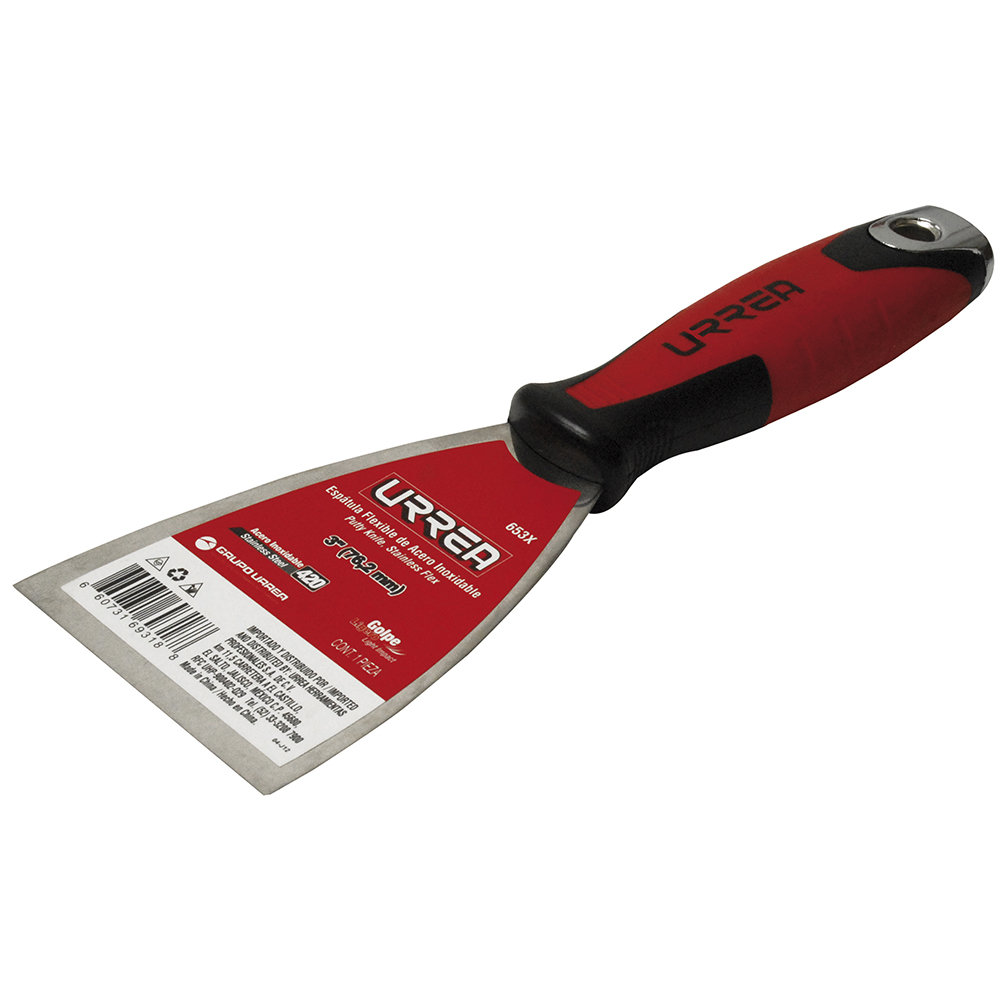 653X Espátula flexible de acero inoxidable 3" Urrea - Tienda Urrea