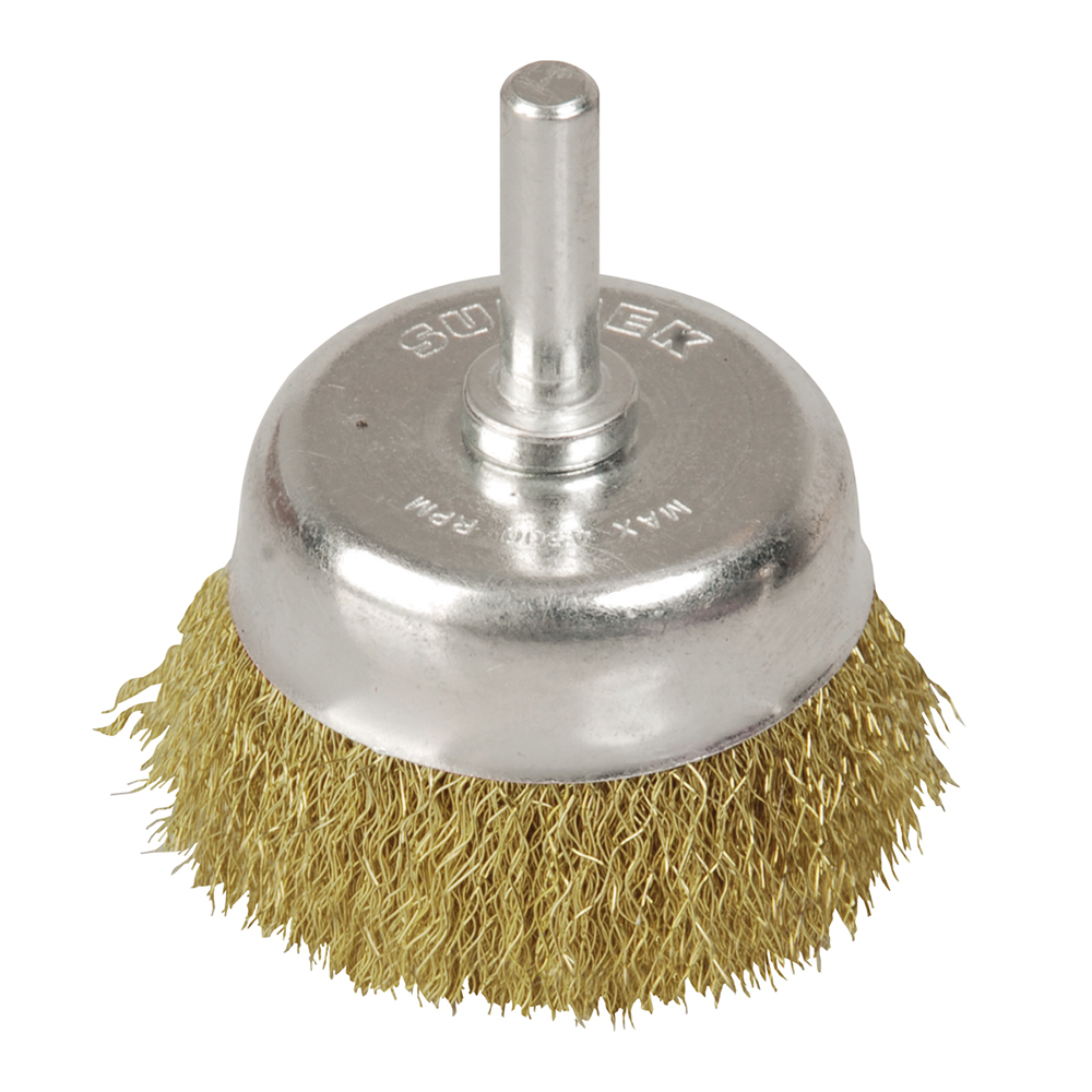 C574 Carda copa ondulada alambre fino 2-3/4" x 0.17 mm con zanco 1/4" Surtek - Tienda Urrea