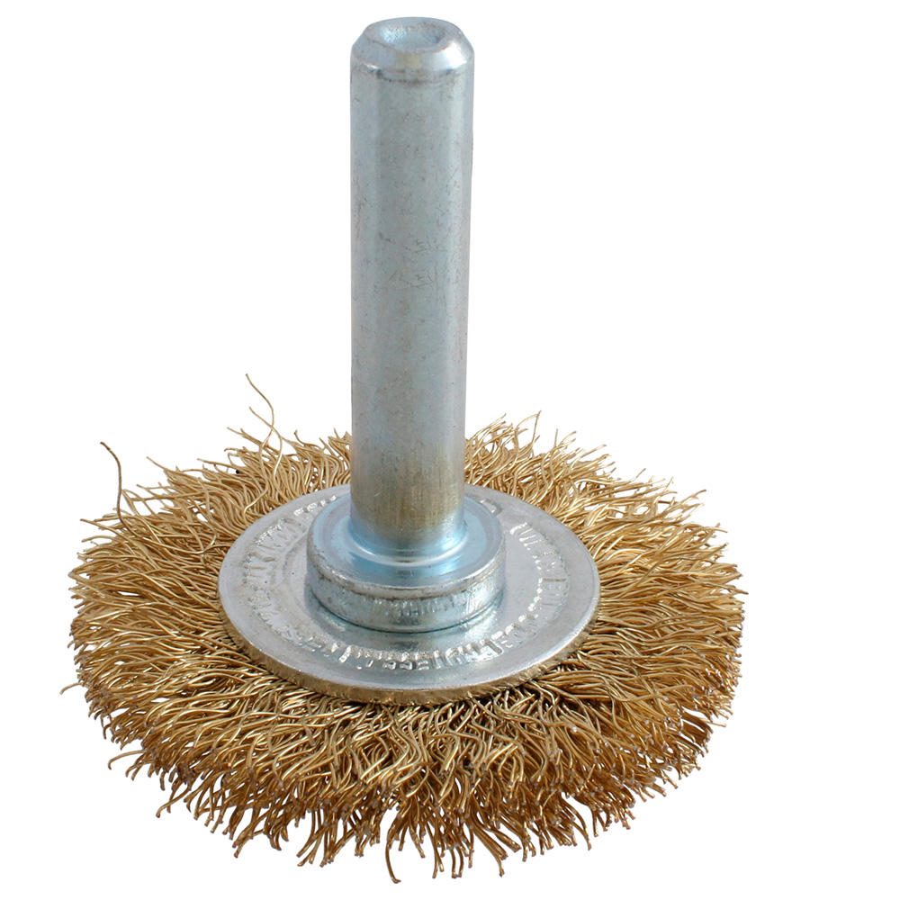 C856 Carda circular ondulada alambre fino 3" x 0.17 mm con zanco 1/4" Urrea - Tienda Urrea