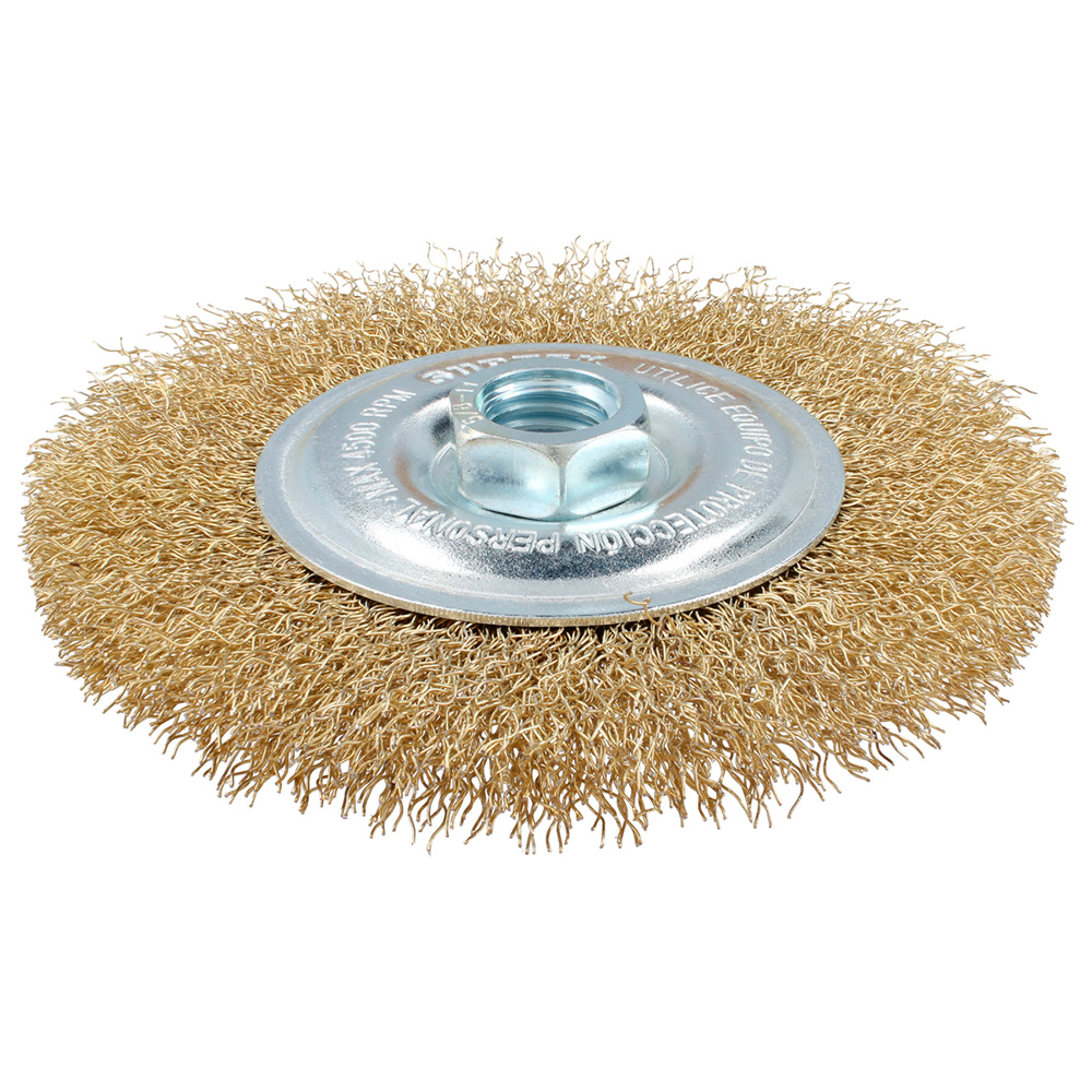 C589 Carda circular ondulada alambre delgado 6" x 0.35 mm con rosca 5/8" Surtek - Tienda Urrea